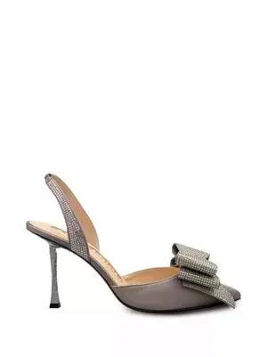 KAT MACONIE Mahira Crystal-embellished Bow-detail Pumps - Grey