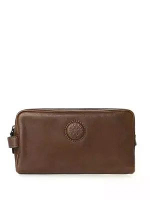 OSPREY Compass Logo-embossed Leather Wash Bag - Brown