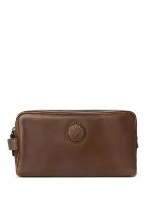OSPREY Compass Logo-embossed Leather Wash Bag - Brown