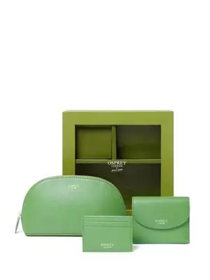 OSPREY Logo-print Leather Travel Set - Green