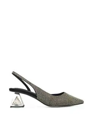 KAT MACONIE Crystal-embellished Slingback Pumps - Black