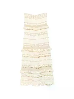 Zimmermann Crochet Ruffled Skirt - Neutrals