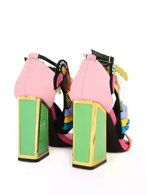 KAT MACONIE Aya Embellished Bird-motif Sandals - Pink