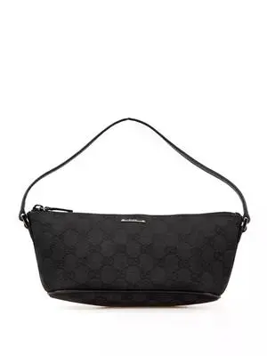 Gucci 2000-2015 Gg Canvas Boat Shoulder Bag - Black