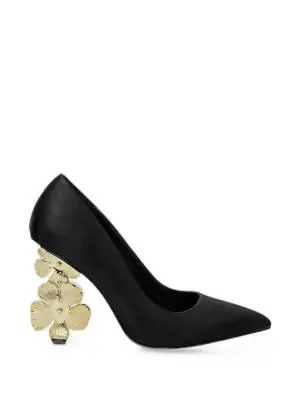 KAT MACONIE Floral-heel Pumps - Black