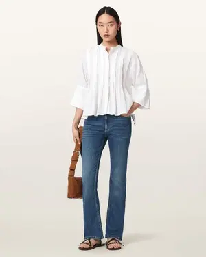 ALLSAINTS Haldan Mid Rise Bootcut Denim Jeans - Blue