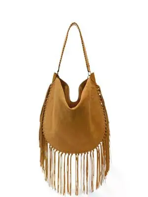 Isabel Marant Étoile Fringe-trim Whipstitch Shoulder Bag - Neutrals