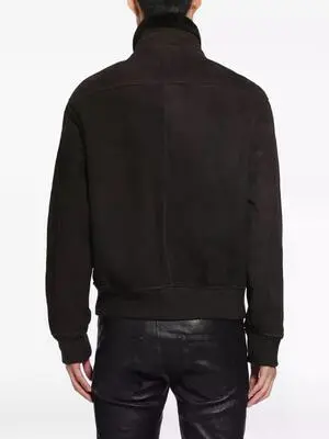 GIORGIO BRATO Shearling-collar Zip-up Leather Jacket