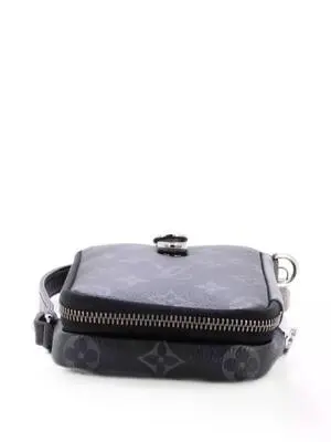 LOUIS VUITTON Double Phone Pouch Reverse Monogram Eclipse Canvas Clutch Bag