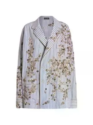 Dolce & Gabbana Poplin Vanity Shirt With Thread Floral Embroidery