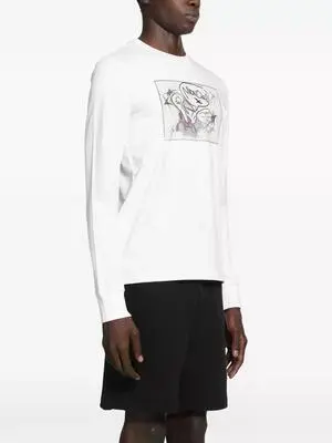 Moncler Graphic-print Long-sleeve T-shirt - White