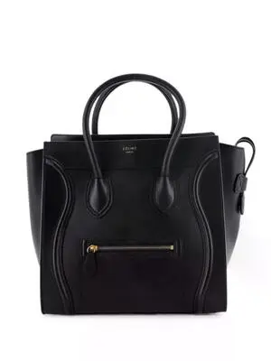 Celine Luggage Bag Smooth Leather Mini Tote Bag - Black