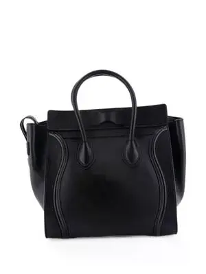 Celine Luggage Bag Smooth Leather Mini Tote Bag - Black
