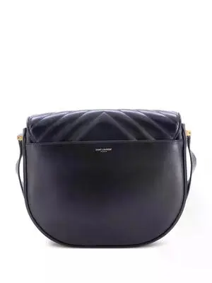Saint Laurent Joan Matelassé Chevron Leather Medium Satchel - Black