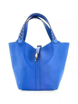 Hermès Picotin Lock Bag Tressage Epsom Mm Tote Bag - Blue