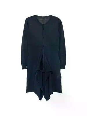 Yohji Yamamoto Plain Stitch Flared Long Cardigan