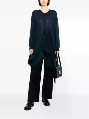Yohji Yamamoto Plain Stitch Flared Long Cardigan