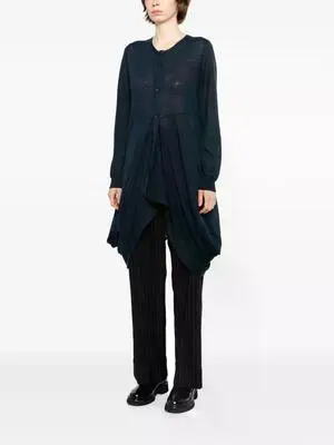 Yohji Yamamoto Plain Stitch Flared Long Cardigan