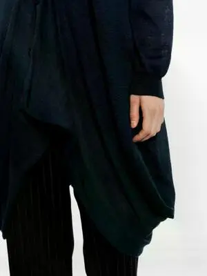 Yohji Yamamoto Plain Stitch Flared Long Cardigan