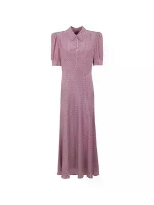 Alessandra Rich Polka-dot Pearl-button Dress