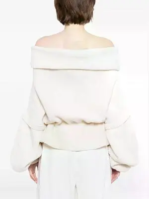 Antonio Berardi Off-shoulder Ribbed-knit Sweater