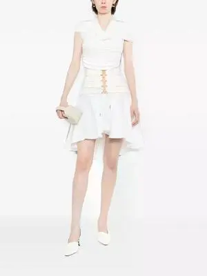 Antonio Berardi Off-white Lace-up Flared Skirt