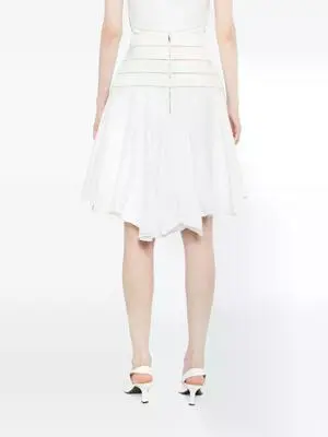 Antonio Berardi Off-white Lace-up Flared Skirt