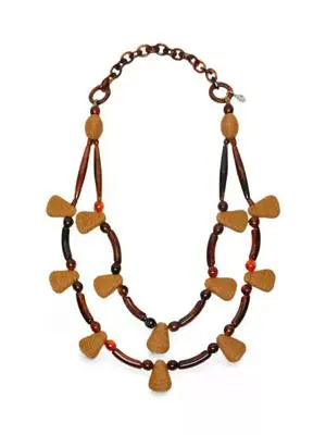 Max Mara Beaded Double-strand Necklace - Brown