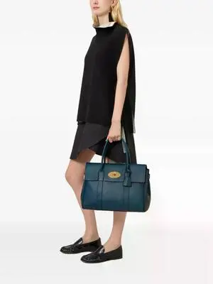 Mulberry Bayswater Grained Leather Tote Bag - Blue