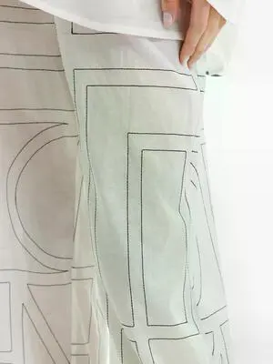 TOTEME Logo-embroidered Wide-leg Trousers
