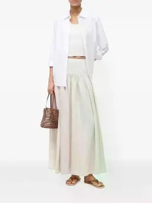 Staud Procida Gathered Linen Skirt