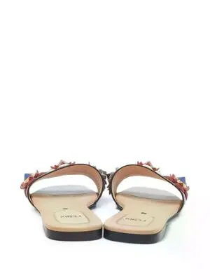 Fendi Flowerland Leather Sandals