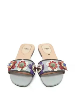 Fendi Flowerland Leather Sandals