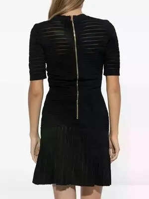 Balmain Sheer-panel V-neck Mini Dress