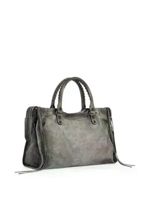 Balenciaga Medium Le City Waxed Suede Tote Bag