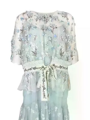 Biyan Gilga Embroidered Tulle Dress