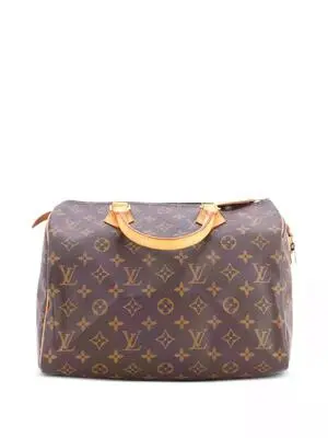 LOUIS VUITTON Speedy Handbag Monogram Canvas 30 Satchel - Brown