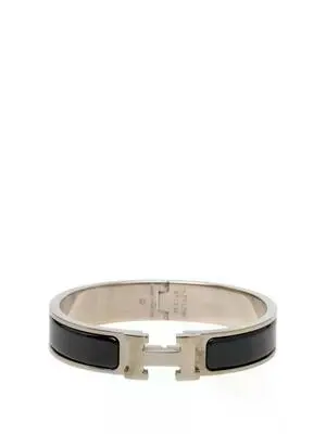 Hermès 2010-2026 Narrow Enamel Clic H Bracelet Pm Costume Bracelet - Black