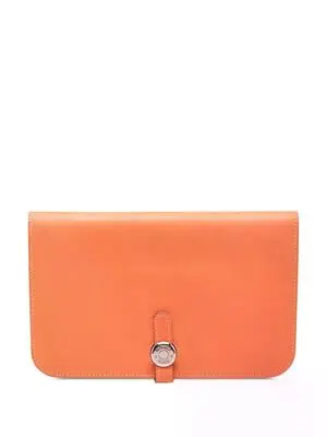 Hermès 2013 Clemence Dogon Duo Wallet Gm Long Wallets - Orange