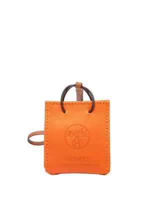 Hermès 2020 Milo Lambskin And Swift Shopping Bag Charm Key Chain - Orange