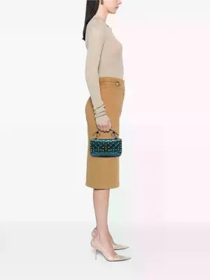 Valentino Garavani 2000-2017 Small Metallic Lambskin Rockstud Spike Satchel