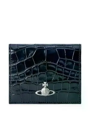 VIVIENNE WESTWOOD Croc-embossed Orb Bifold Wallet - Black