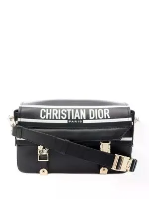 Dior 2018-2022 Small Smooth Calfskin Embroidered Diorcamp Messenger Bag Crossbody Bag - Black