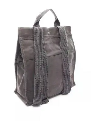 Hermès 1990-2010 Canvas Herline Mm Backpack - Grey