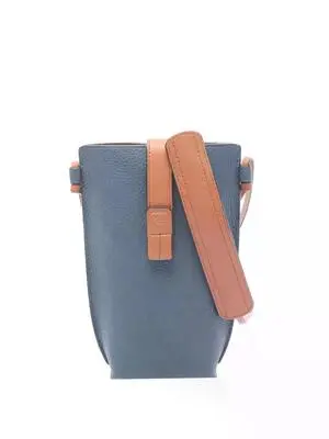 Loewe 2010-2026 Bicolor Grained Calfskin Gate Pocket Crossbody Bag - Blue