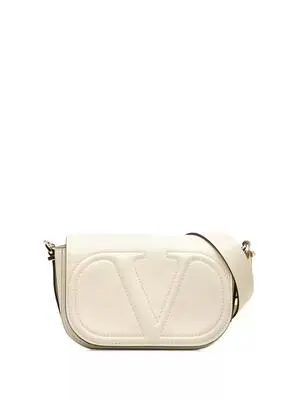 Valentino Garavani 2018-2026 Small Calfskin Vlogo Walk Crossbody Bag - White