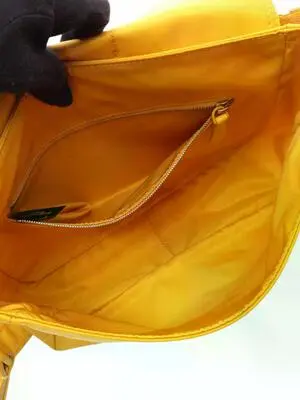 Fendi Medium Econyl Nylon Baguette Crossbody Bag - Yellow