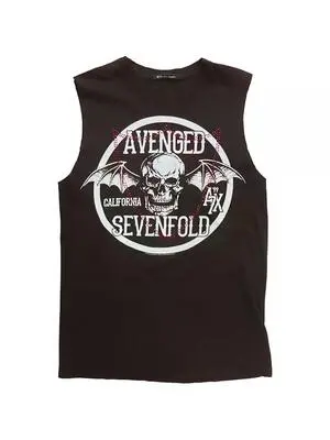 HTC LOS ANGELES Studded Graphic-print T-shirt - Black