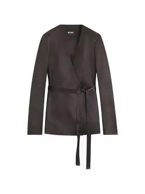 BOSS Belted Wrap Jacket - Brown
