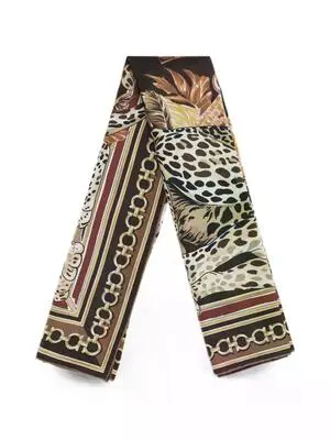 FERRAGAMO Leopard-print Silk Scarf